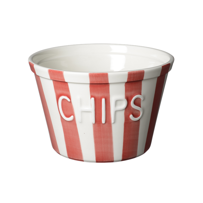 Bruka Skål Chips red stripes - Keiserens nye trær